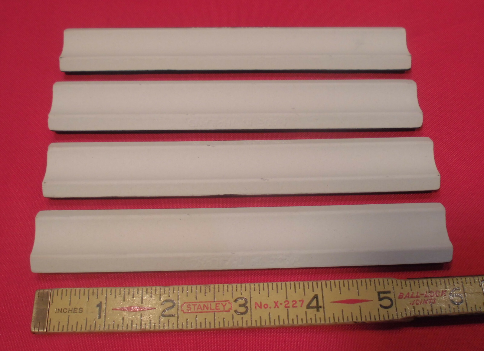 4 pieces. *Glossy Black* Ceramic Quarter Round Tiles 1" X 6" Corner ...