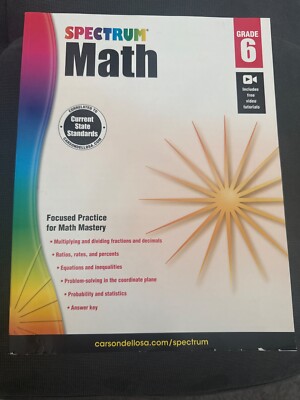 Spectrum Math Grade 6: focused Practice for Math Mastery | eBay