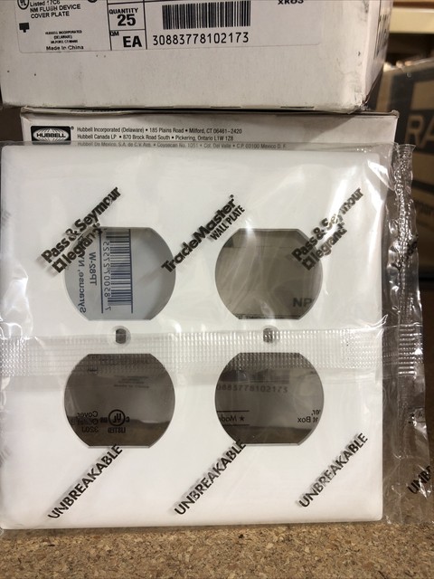 Pass & Seymour TradeMaster Tp82w White Duplex Receptacle Wall Plate 2 ...