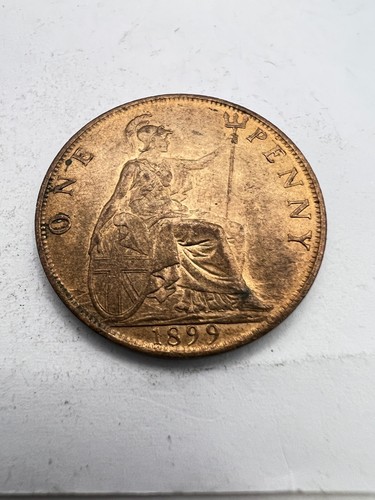 1899 Queen Victoria One Penny Coin High Grade lustre on Obverse ...