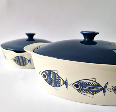Vintage Villeroy & Boch C. Reuter Luxembourg Viking Fish Set Oven ...