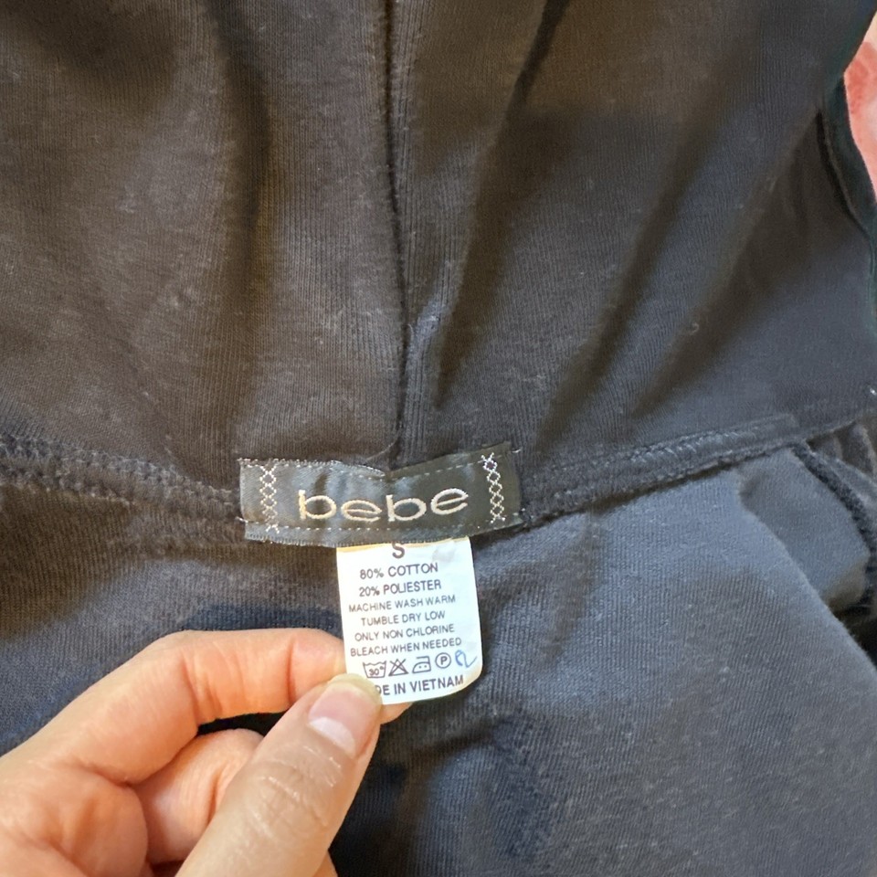 Bebe Black Rhinestone sweater hoodie zip up size Small | eBay