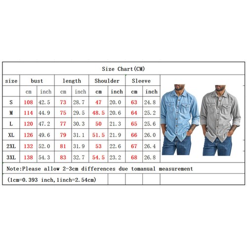 Herren Denim Freizeithemd Jeanshemd Männerhemd Kentkragen Langarmhemd ...