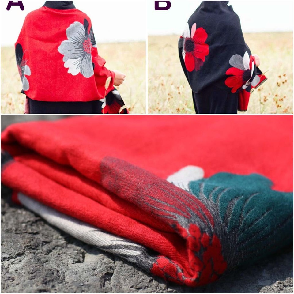 Fashion Colorful large Woman's Vintage Paisley Flower Cashmere Rugs ...