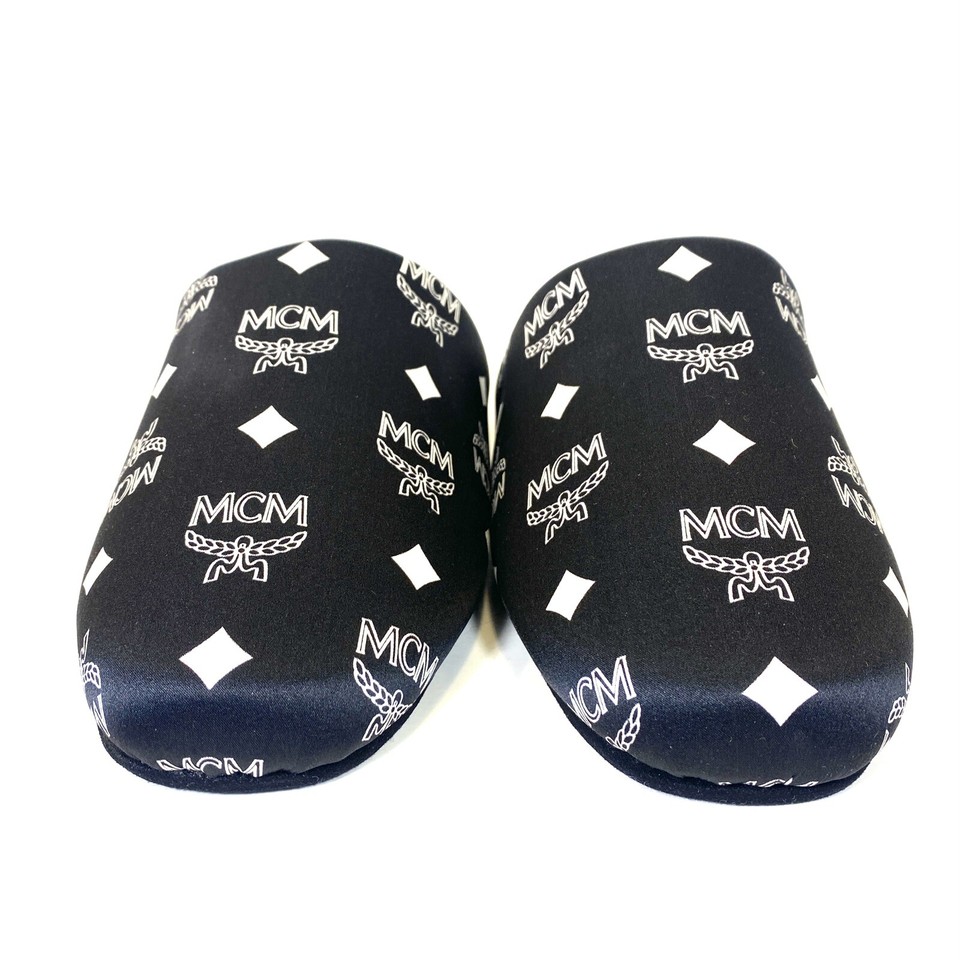 MCM Unisex Visetos Logo Silk Room Slippers Black (MSRP $260) | eBay