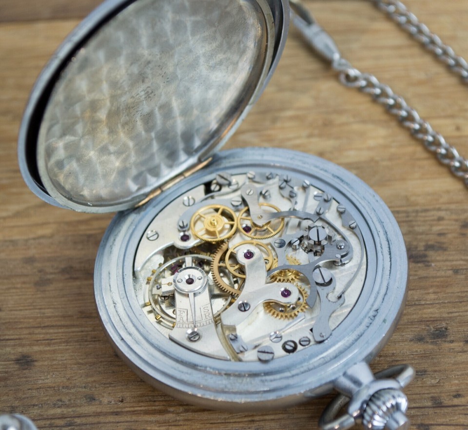 Heuer Pocket Watch Chronograph Movement Valjoux 61 Ref. 701/Dec ...