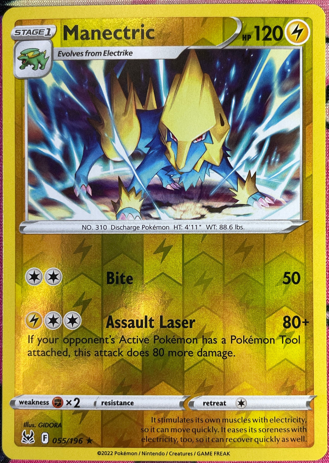 Pokemon TCG - Manectric Reverse Holo Rare - 055/196 - Lost Origin | eBay