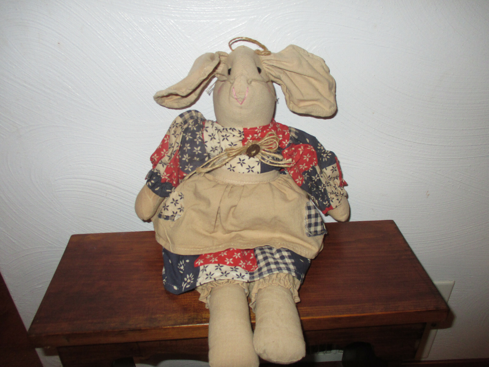 Handmade Stuffed Fabric Bunny - Americana Rabbit - Primitive 15" | eBay