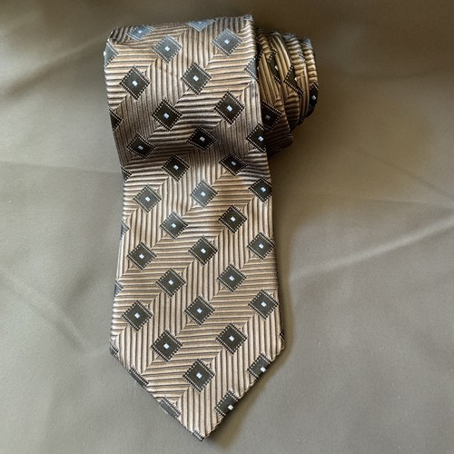 Daniel craig Silk Neck Tie Black squares Silver chevrons | eBay