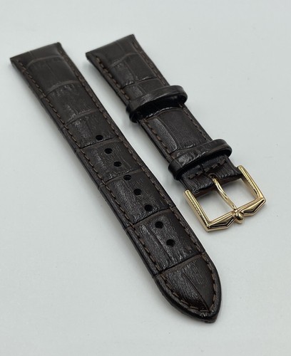 GENUINE ROTARY 20MM BROWN CROCO FINISH LEATHER WATCH STRAP WITH ROSE ...
