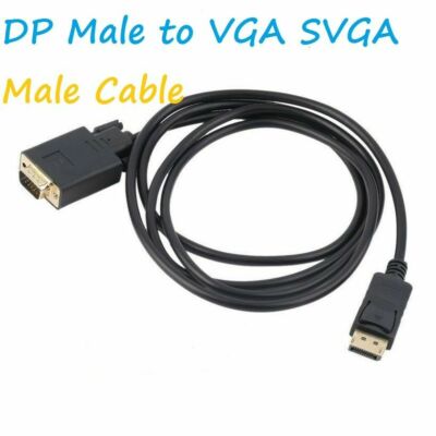 2m DisplayPort DP Plug to SVGA VGA HD Male-Male Plug Digital Video ...