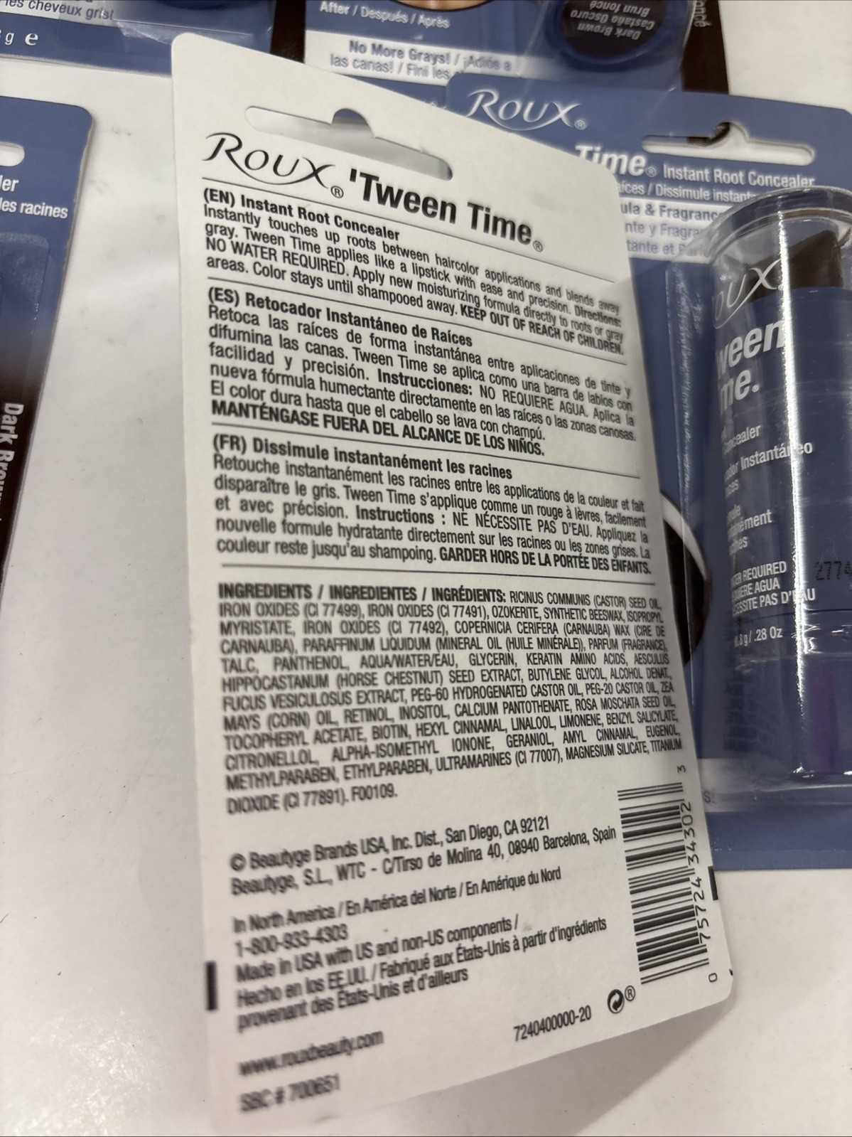 Lot of 6 Roux Tween Time Instant Root Concealer Dark Brown .28 oz ...