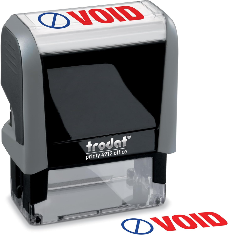 Stamp 4912 Office Printy with English Text Void – Self Inking, Red and ...
