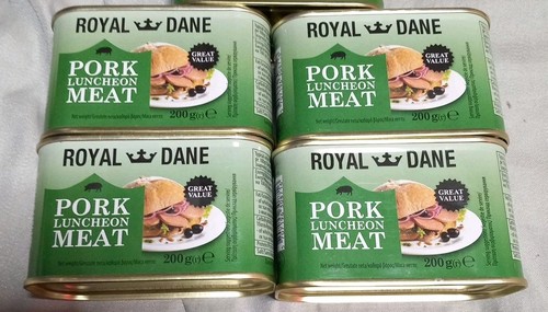 4 TINS ROYAL DANE PORK LUNCHEON MEAT 4x 200g = 800G. BB OCTOBER 2028 ...