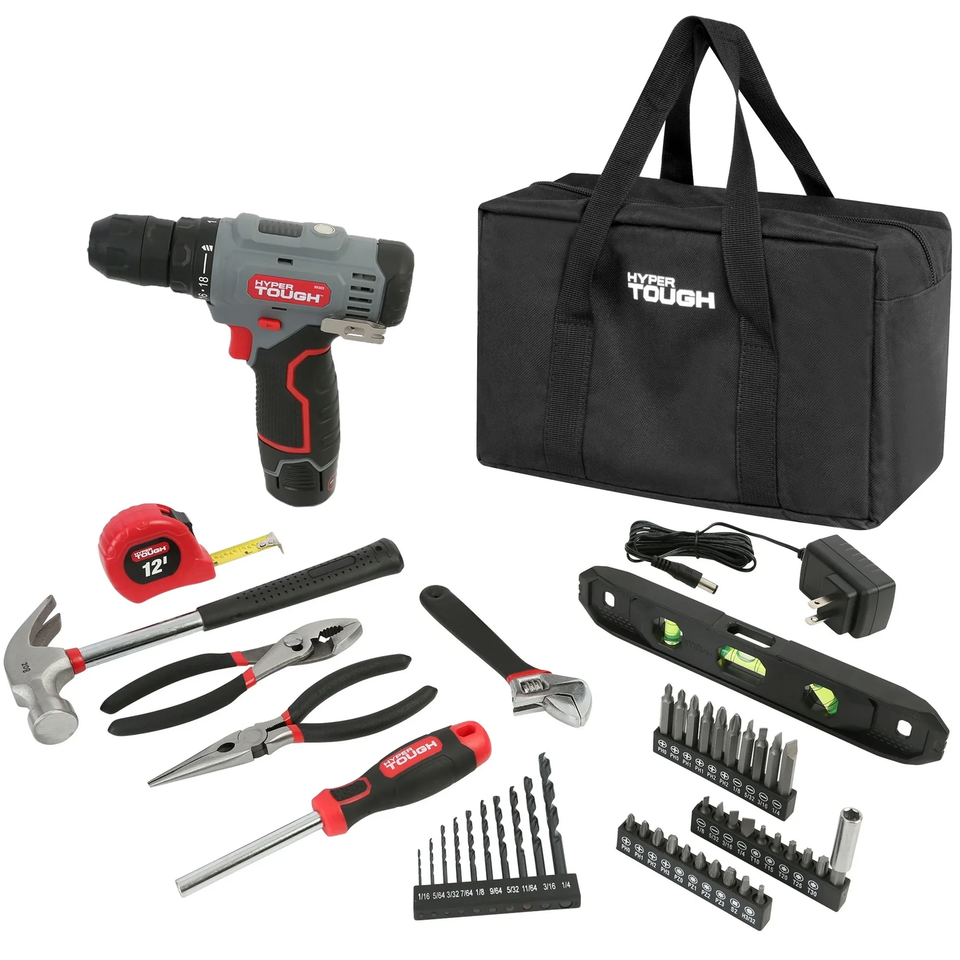 Hyper Tough 80206 12V Max Cordless 3/8-inch Drill Driver 50-Piece ...