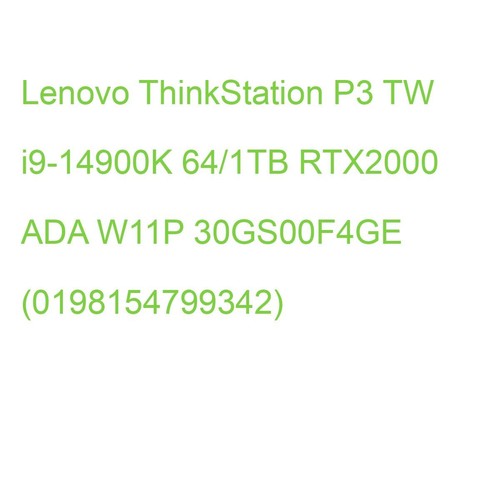 Lenovo ThinkStation P3 TW i9-14900K 64/1TB RTX2000 ADA W11P 30GS00F4GE ...