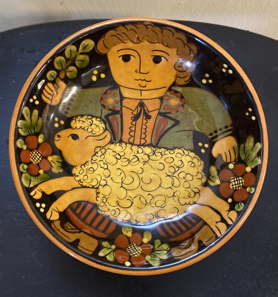 Peter Reber Hand Crafted Swiss Folk Art 6" Ceramic Bowl - Vintage ...
