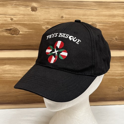 Pays Basque Hat Cap Strap Back Black Logo Outdoors Casual Adj Mens | eBay