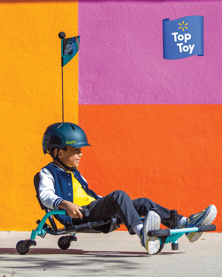 Crazy Cart Shuffle by Razor, Kid-Powered Drifting Go-Kart, Adjustable ...