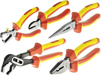 VDE Elektriker Zangen Set Spitz Kombi Wapu Zange Kabelschere 1000 Volt ...