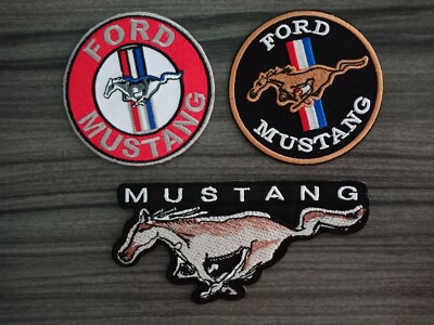 3 Style FORD MUSTANG Patch Racing Car Embroidered Iron or Sew on Shirt ...