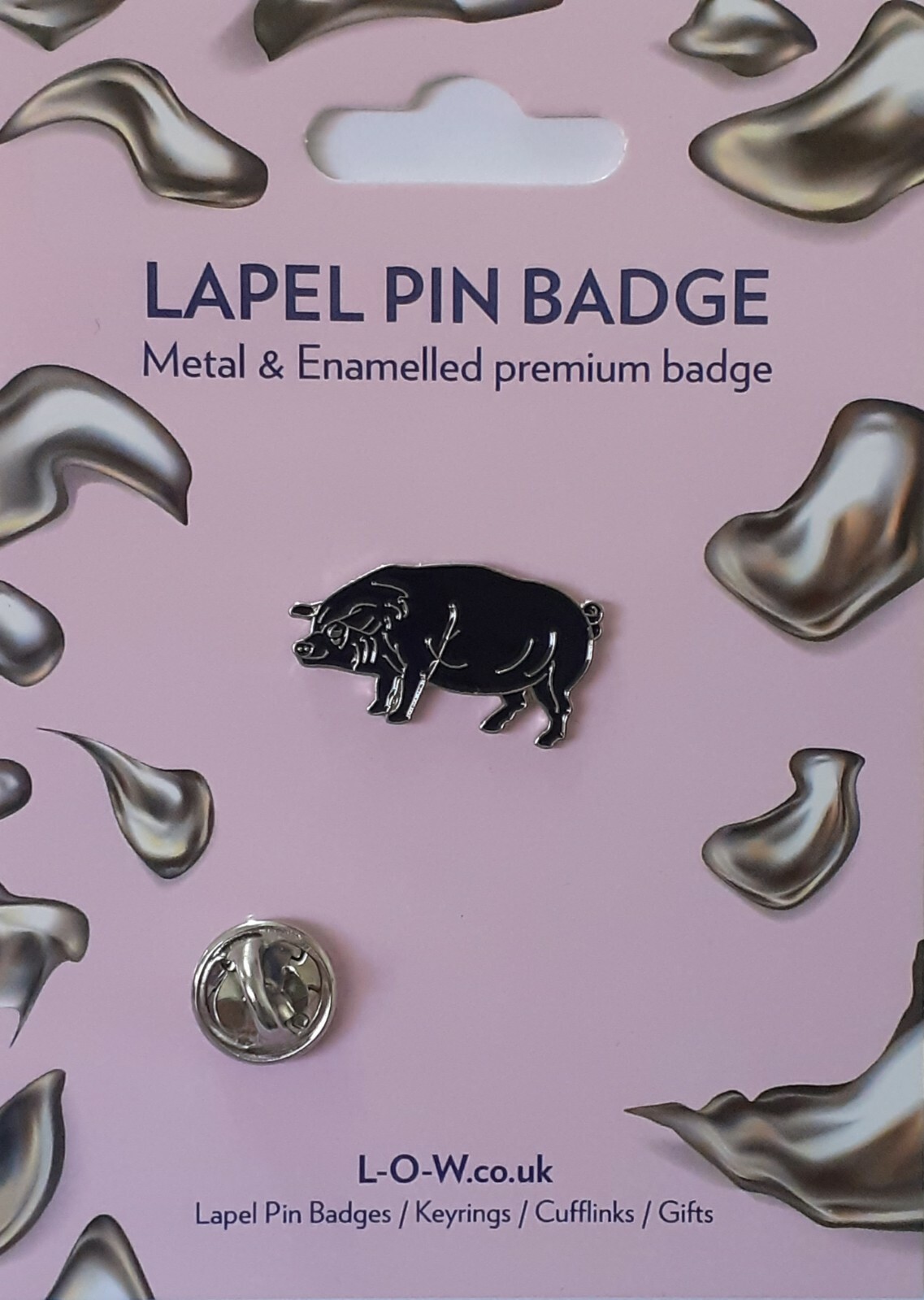 Pig Lapel Pin Badge.Farm Black Bacon Novelty Metal Enamelled Hat Pin ...
