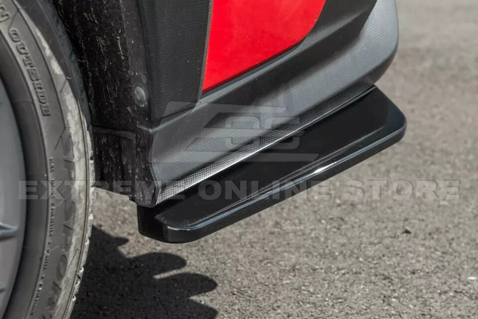 Pair Glossy BLACK Apron Lips For 22-Up Subaru WRX CS Style Rear Bumper ...