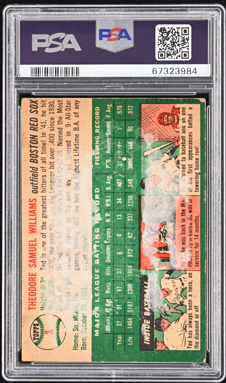 1954 Topps - Gray Back #1 Ted Williams for sale online | eBay