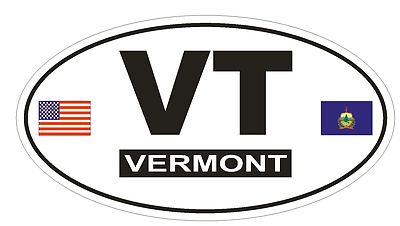 VT Vermont Oval Bumper Sticker or Helmet Sticker D770 Euro Oval with ...