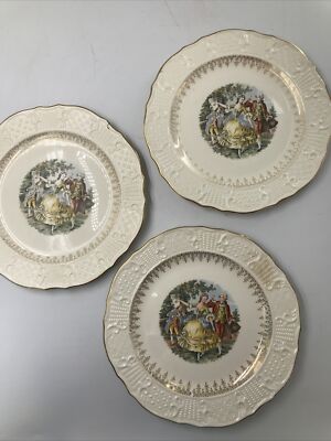Vintage Vogue Dinnerware Washington Colonial U.S.A. Made 22K Gold ...