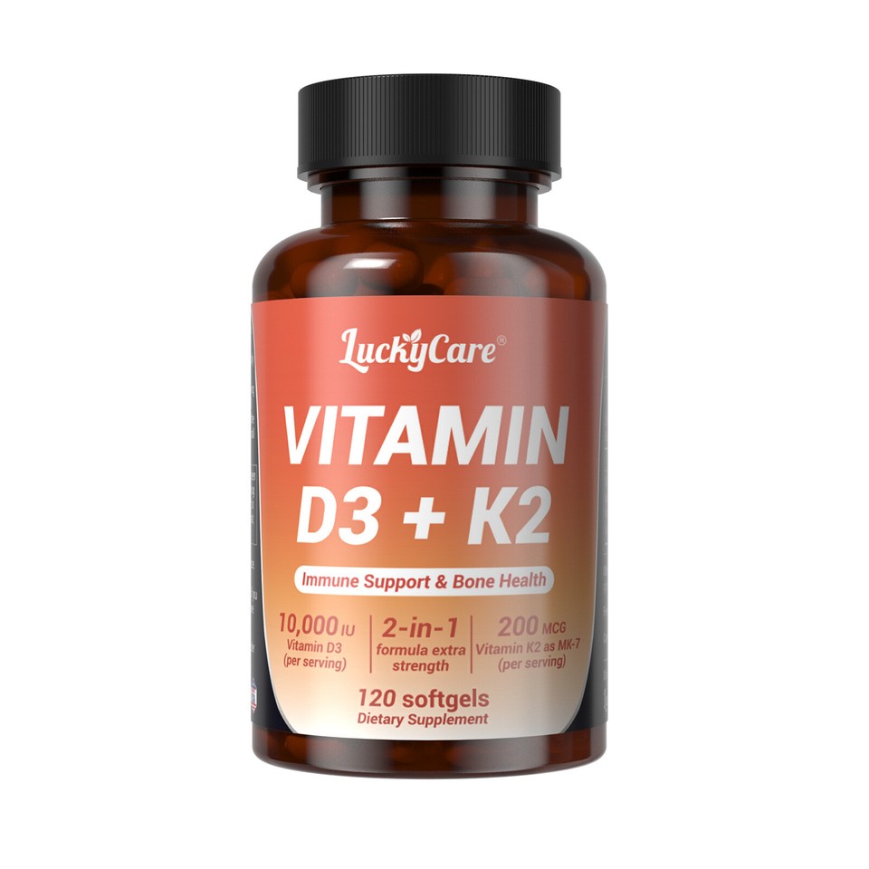Vitamin D3 K2 10000 iu with Coconut Oil, VIT d3 and k2 Supplements, 120 ...