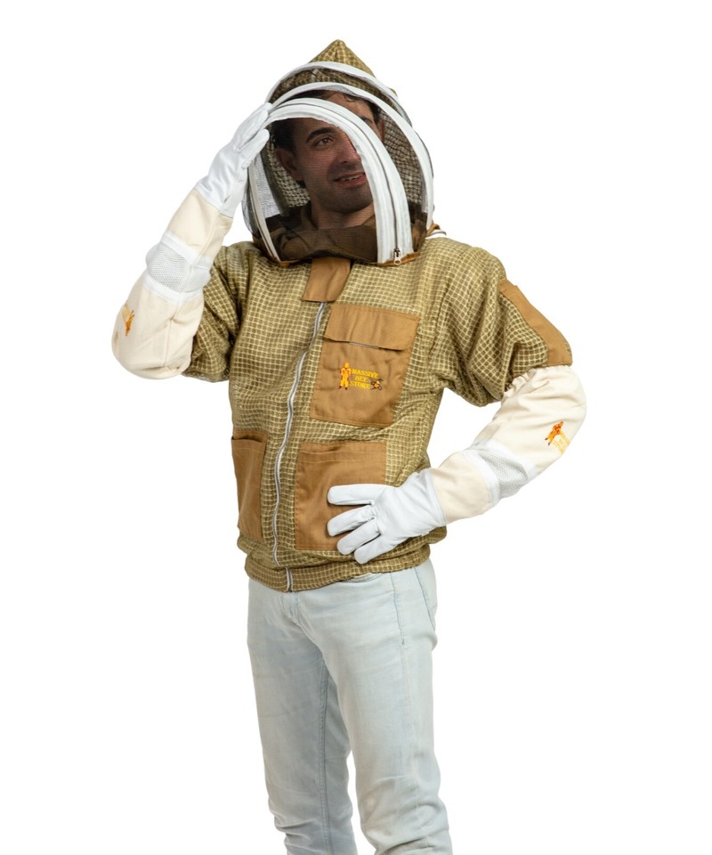 Massive Bee Store -- Beekeeping Ventilated Jacket with Fencing Veil ...