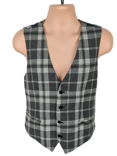 MENS ALEXANDER DOBELL UK SMALL 34/38 GREY PLAID FORMAL OCCASION ...