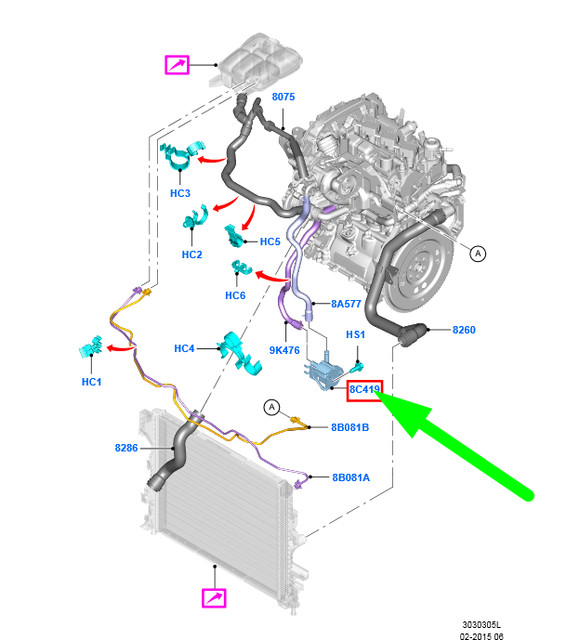 1763048 wasserpumpe für FORD FOCUS III 1.0 ECOBOOST 2010 CM5G8C419AA ...