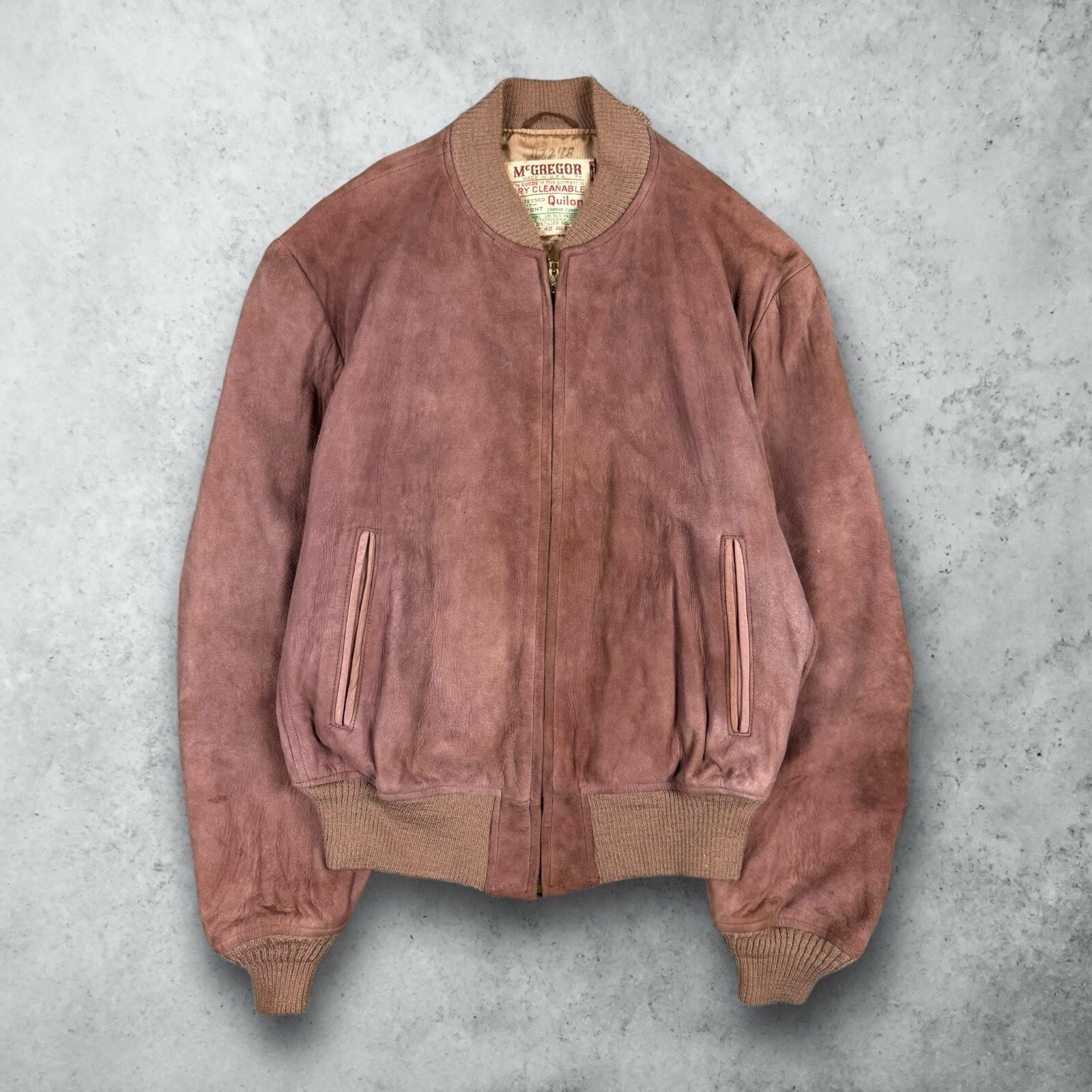 Vintage McGregor DuPont Quilon Jacket Rose Pink Suede… - Gem