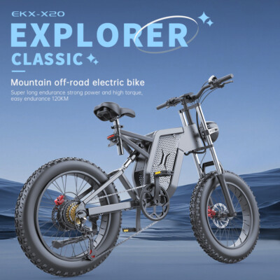 EKX X20 Electric Bike 20" 2000w 35AH Dual Suspension 34MPH Mountain ...