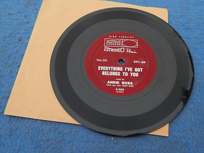 7 inch jukebox 33 rpm single: ANNIE ROSS - EVERYTHING I'VE GOT BELONGS ...
