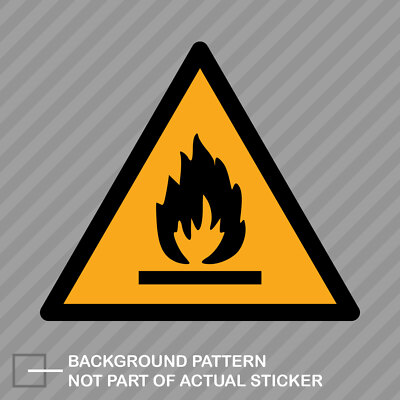 W021 Flammable Material Sticker Decal Vinyl iso 7010 iso 3864 hazard ...
