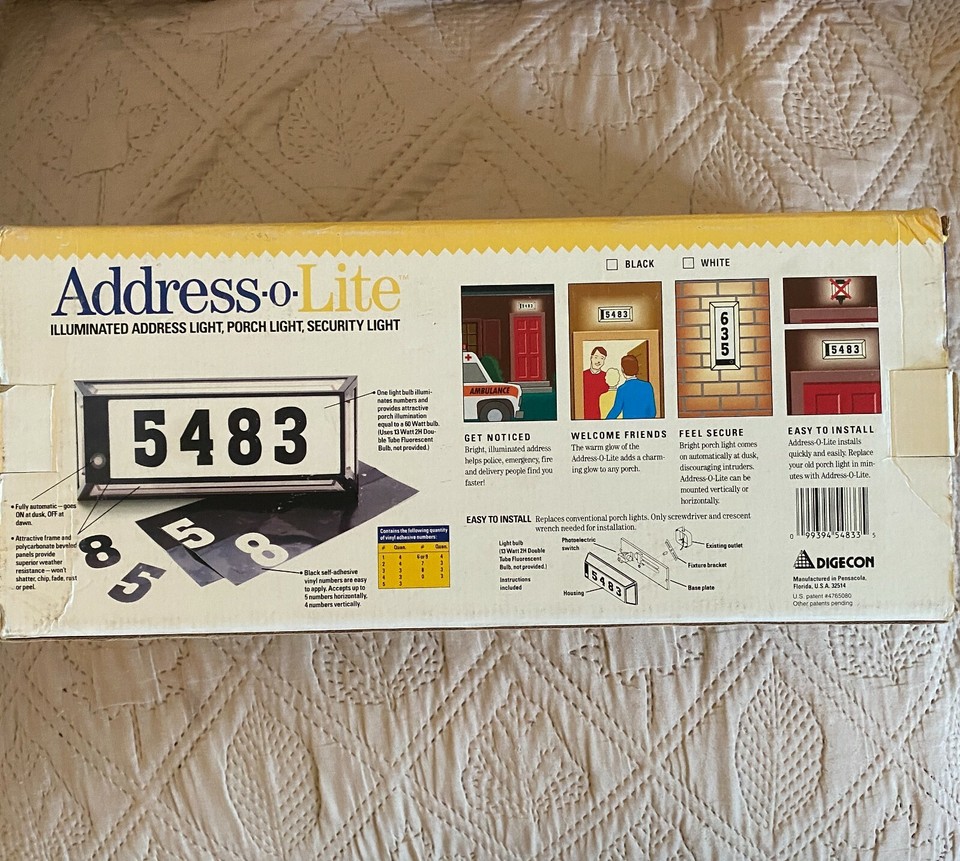 Address-O-Lite Outdoor Fluorescent Wall Light Fixture | eBay