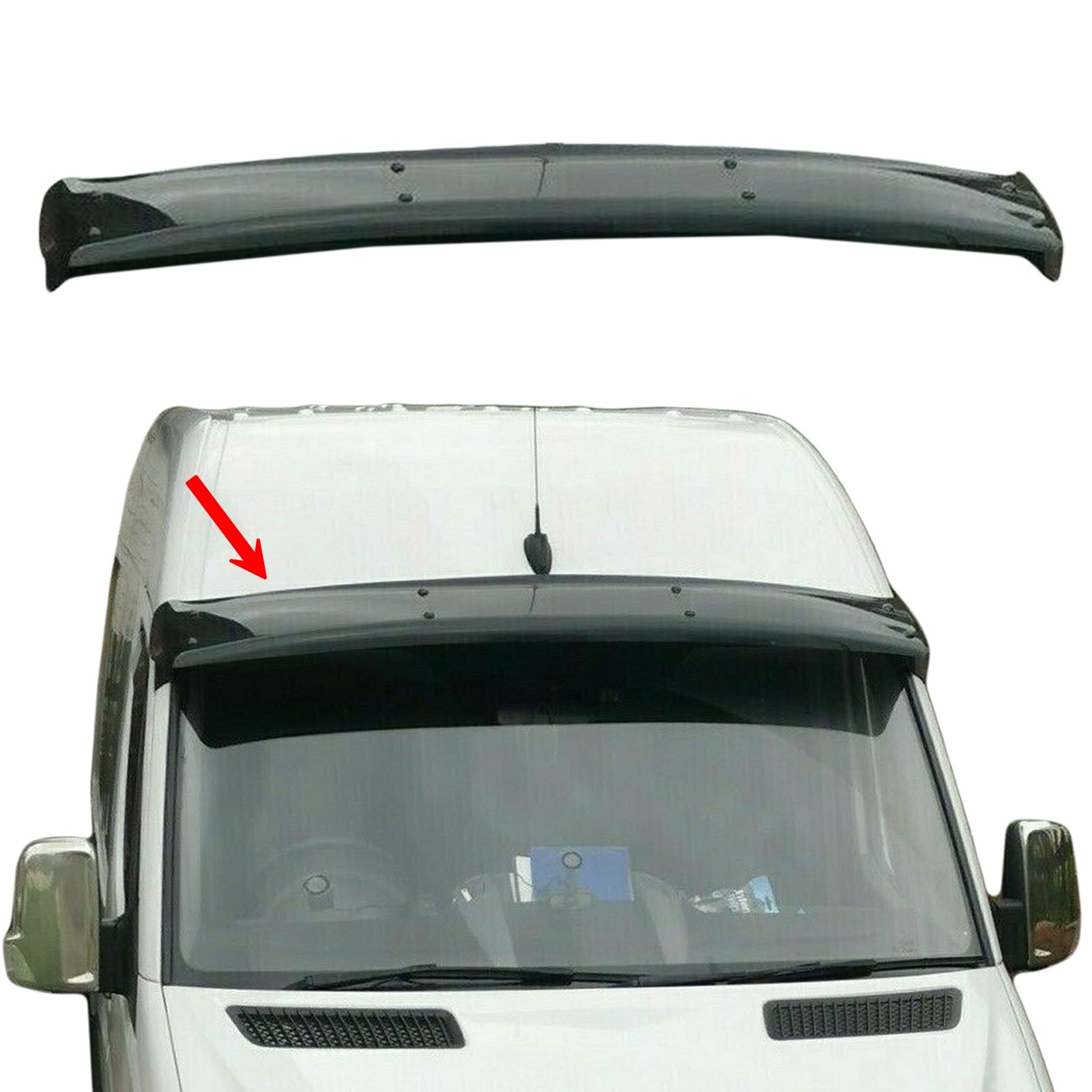 Fits MERCEDES SPRINTER W906 [2006-2017] Black Sun Visor Solid Black ...