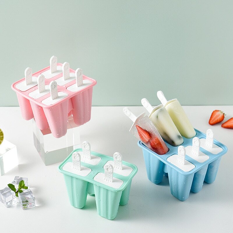 Silicone Ice Cream Mould Block 4~12 Cavity Frozen Molds Icy Pole Jelly ...
