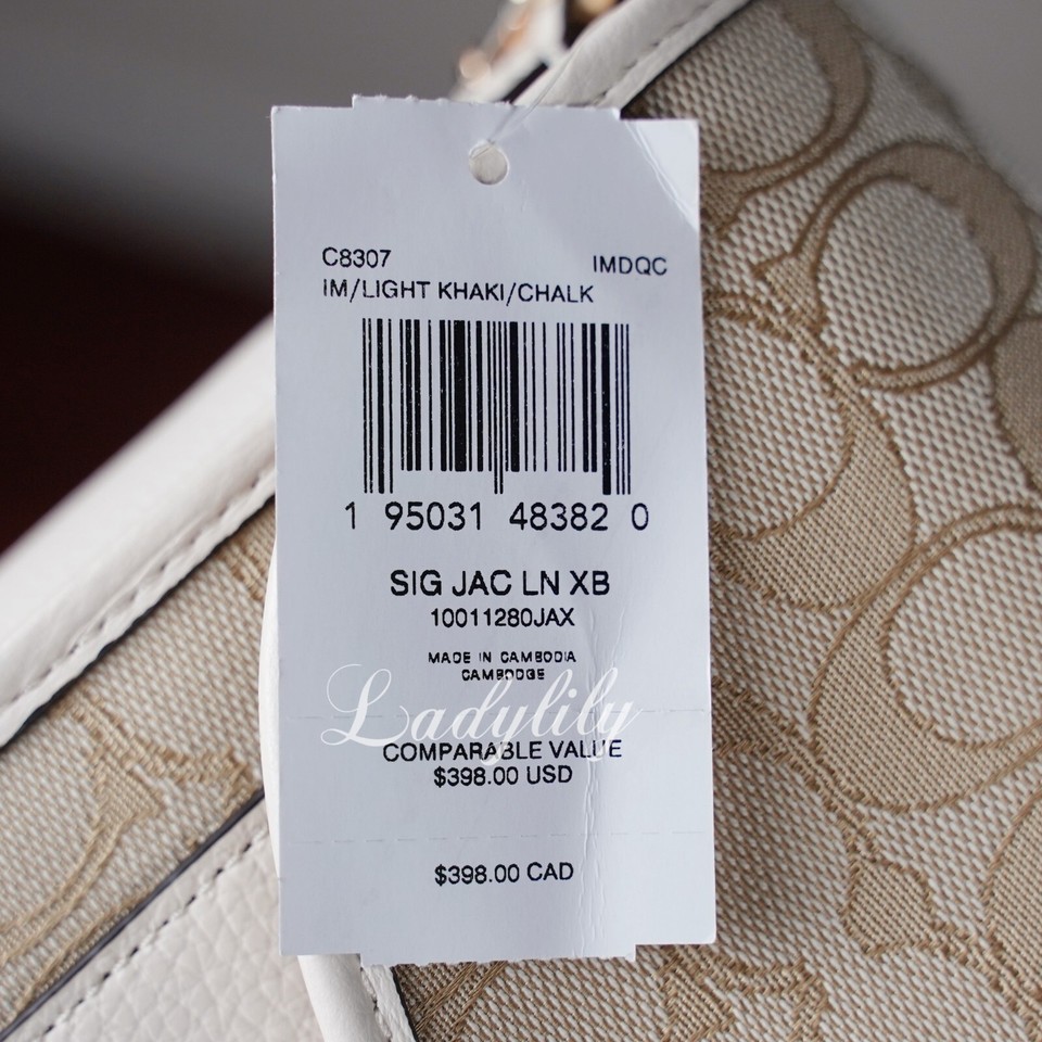 NWT Coach C8307 Lonnie Crossbody In Signature Jacquard And Pebble ...