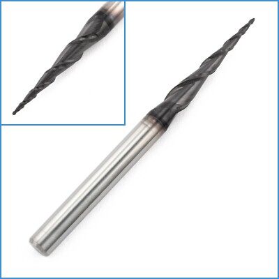 R0.25 15mm Carbide Ball Nose Tapered End Mill 2 Flute Cutter Router ...