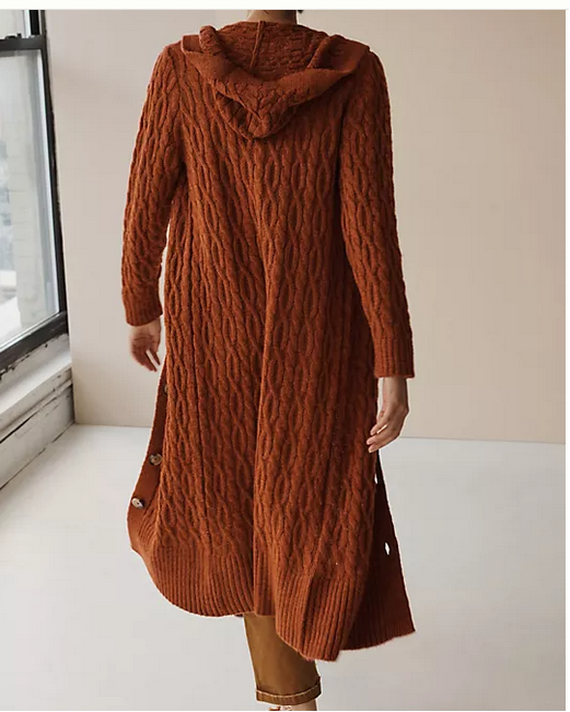 NWT Anthropologie Hooded Duster Cardigan Sweater Jacket Long Dark ...