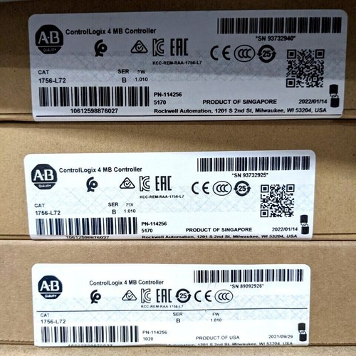 New Factory Sealed 1756-L72 /B ControlLogix 4MB Controller PLC ...