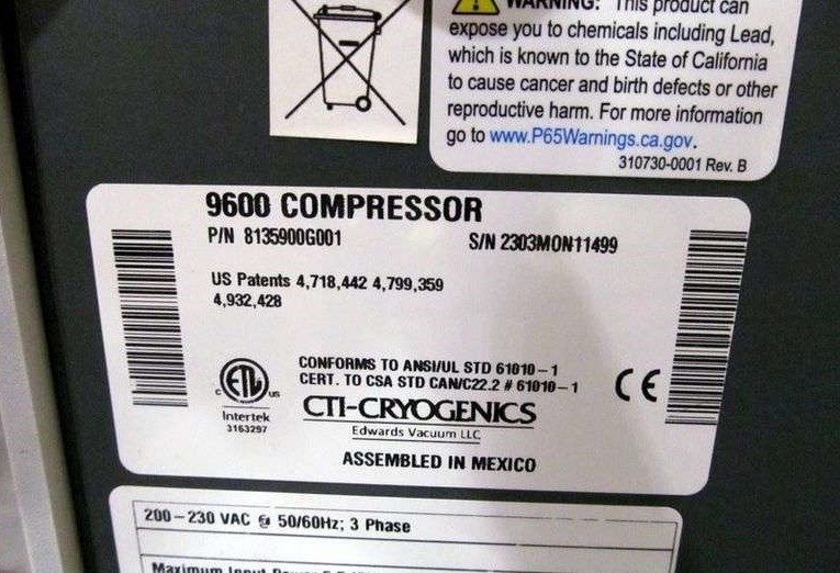 New-Demo !! - 2023 CTI 9600 Compressor / 4 days use / 6 mo wrty / LV ...