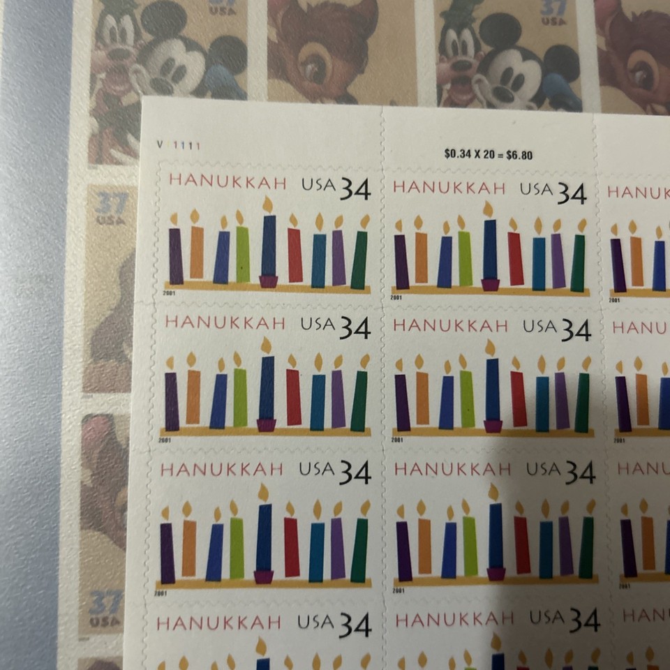 US SCOTT 3672 PANE OF 20 HANUKKAH CANDLES STAMPS 37 CENT FACE MNH | eBay