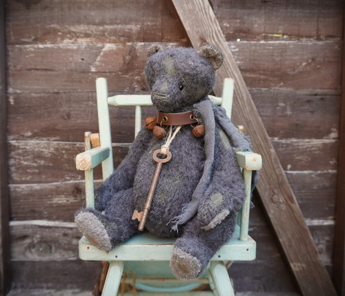 OOAK ARTIST BEAR!. PRIMITIVE BEAR. AGED BEAR. mohair handmade bear ...