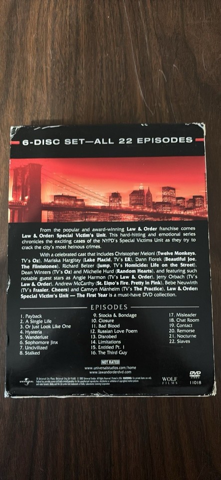 Law and Order SVU Season 1 DVD Box Set TV Series Gently Used | eBay