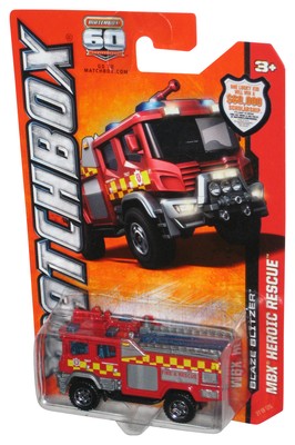 Matchbox MBX Heroic Rescue (2012) Red Blaze Blitzer Toy Truck 27/120 ...